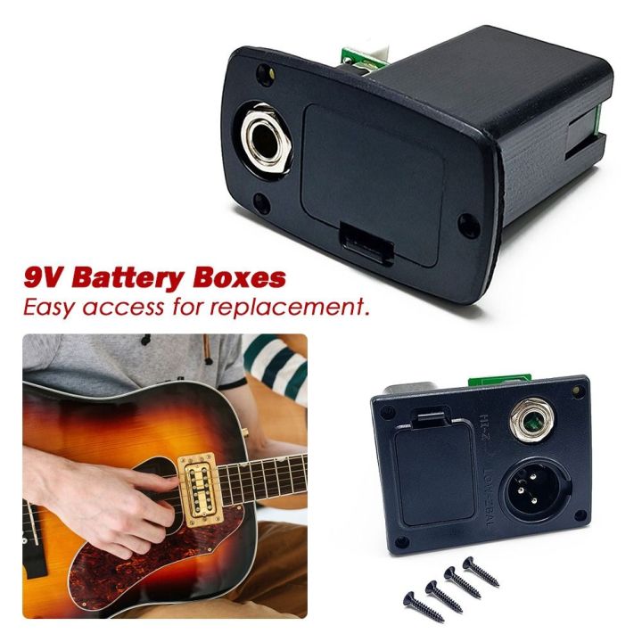 Black Active Bass 2 Pin Plug 9V Battery Boxes Pickup Battery Case ...