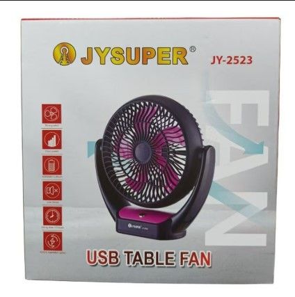 JY SUPER JY‑2523 Ultra‑Compact Lithium Mini Rechargeable USB Table Fan ...