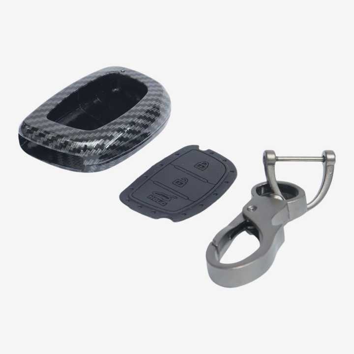 Black Color Carbon Fiber Key Cover For Hyundai Creta | Daraz.com.np