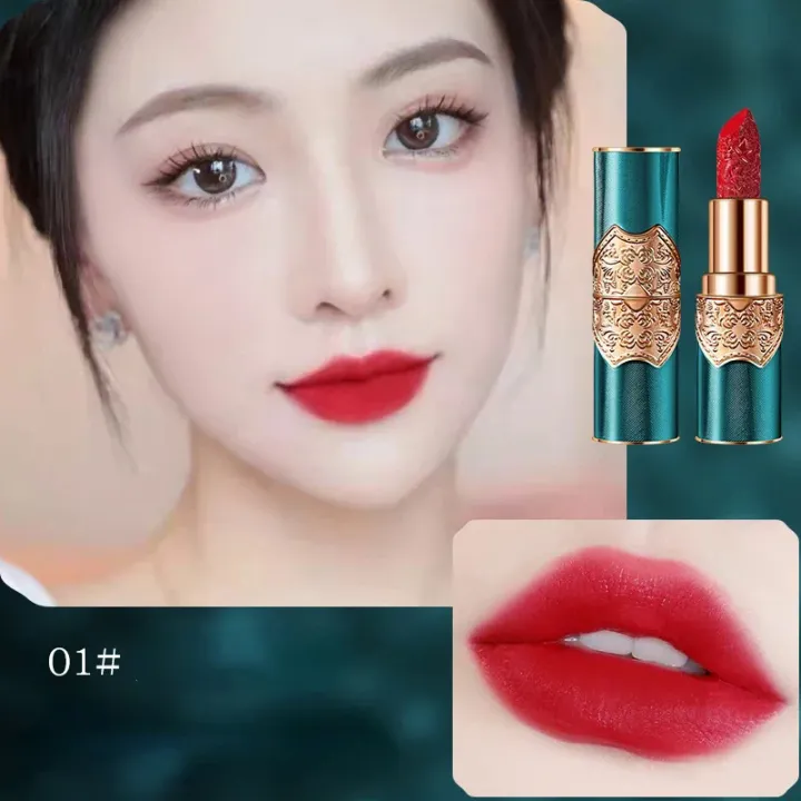 Carved Lipstick Velvet Matte Chinese Style Lipstick Water Proof Not ...