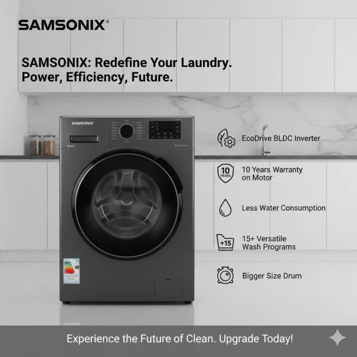 Washing Machine 8kg BLDC (Samsonix) | Daraz.com.np