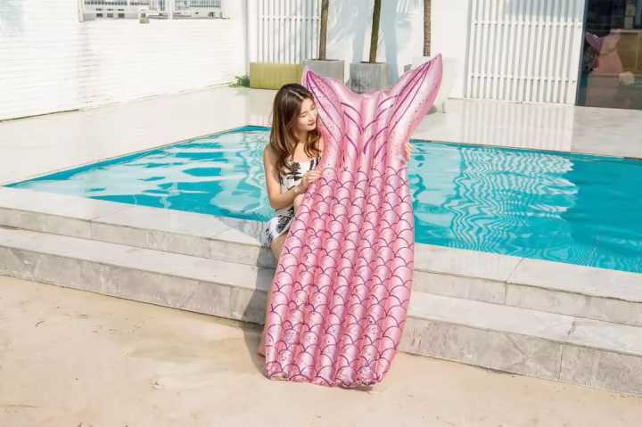 Mermaid Tail Pool Float with Glitters Inside | Daraz.com.np