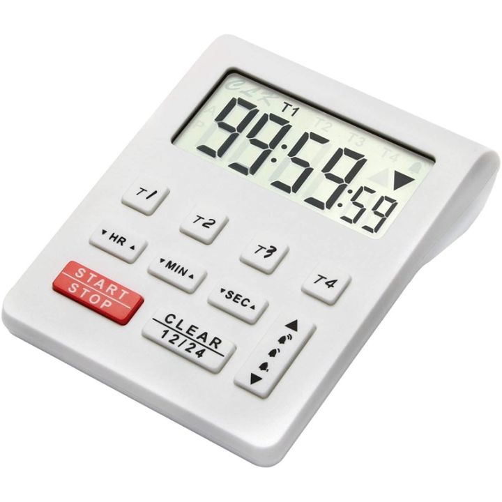 4 Channel Digital Countdown Timer - Big Screen Count Up Down Kitchen ...