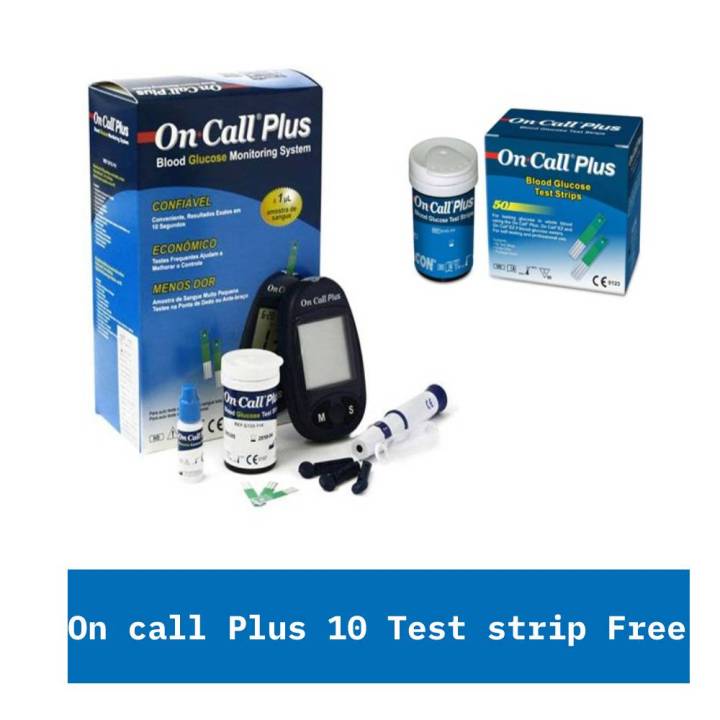 On Call Plus Blood Glucose Monitoring System with 10 Strips | Daraz.com.np