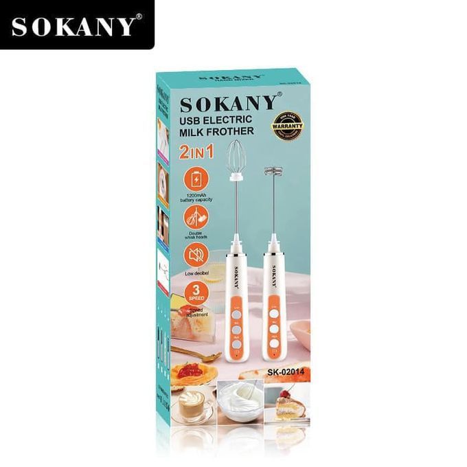 Sokany Hand Mixer With 3 Speed Adjustable And USB Rechargeable Foam ...