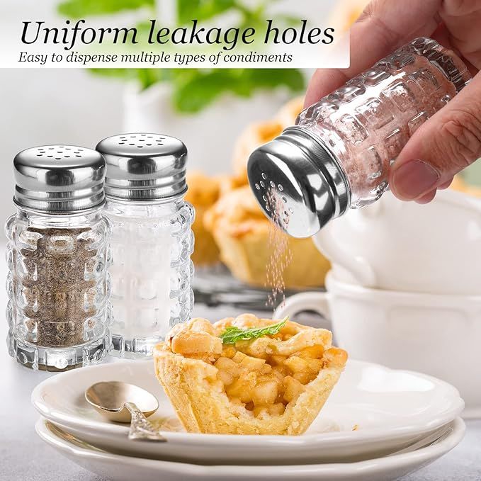 Clear Glass Spice Shaker Set – Pack of 2 Seasoning Containers with Lids ...