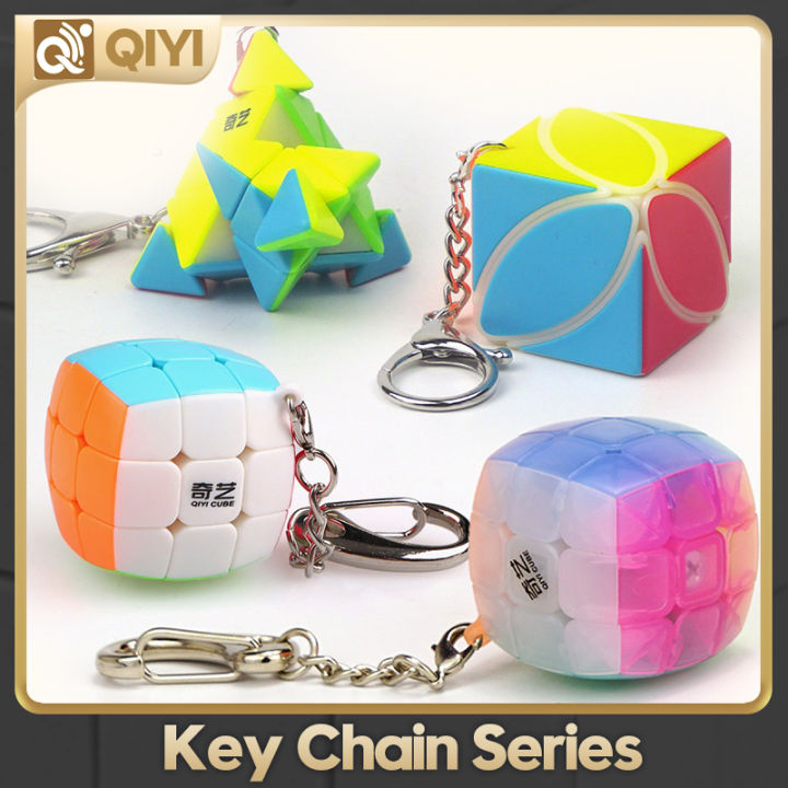 Bizzy [ Qiyi Magic Cube Keychain 3x3 Mini Pocket Cubes ] Key Ring gear ...