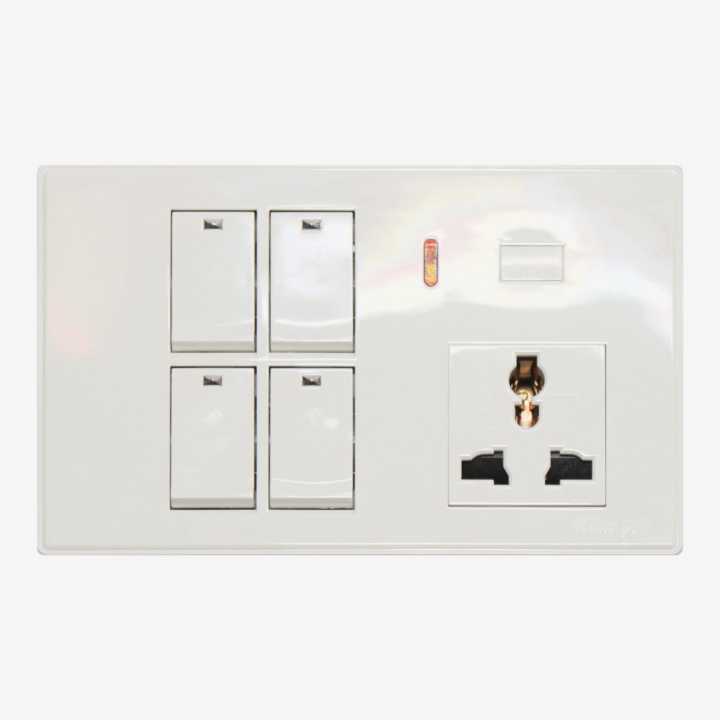 Power Shocket White Gold 4 Gang Switch | Daraz.com.np