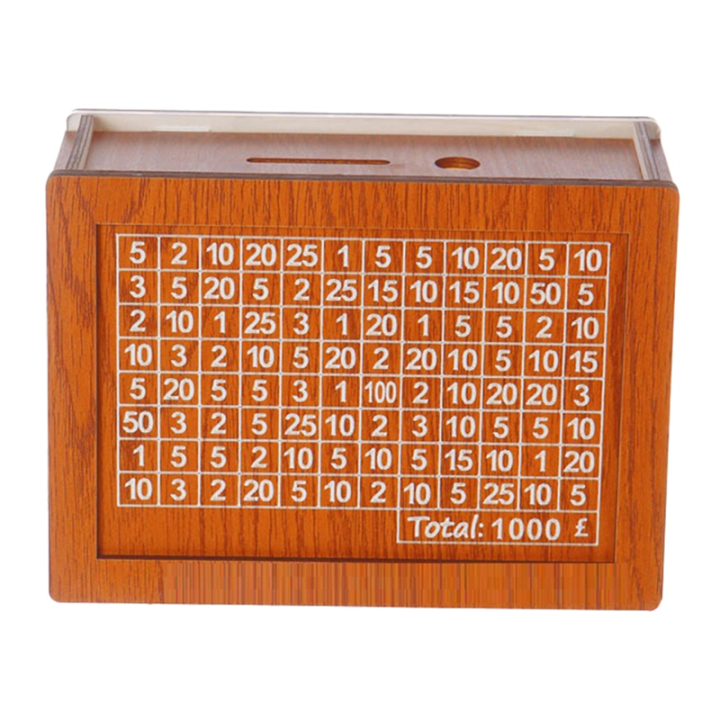 Money Saving Box, Wooden Cash Vault for Kids and Adults, Reusable Money ...