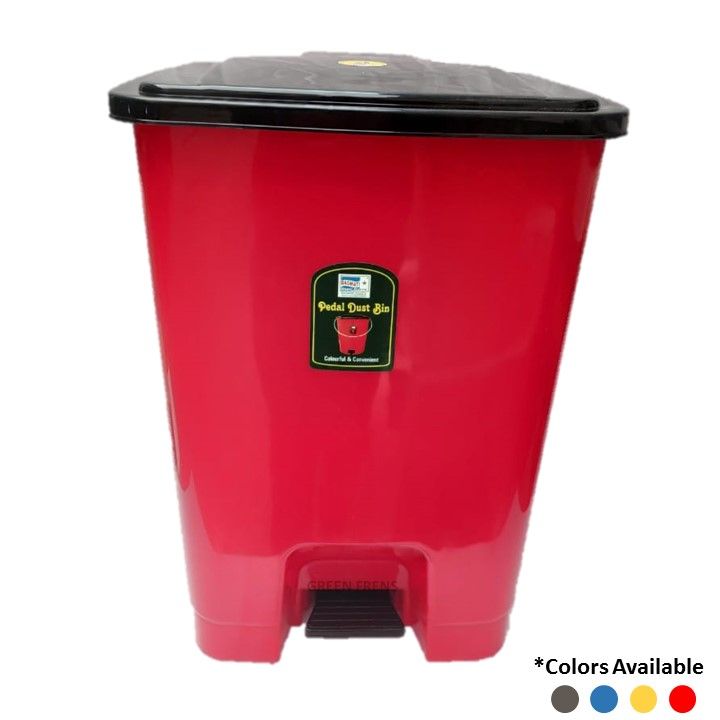 Plastic Square Super Strong Pedal Dustbin 25 Litre - Red | Daraz.com.np