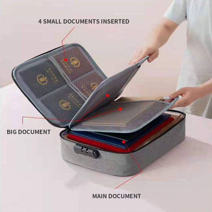 Wifu File/ Document/ Passport/ Travel Storage bag with Lock and Luggage ...