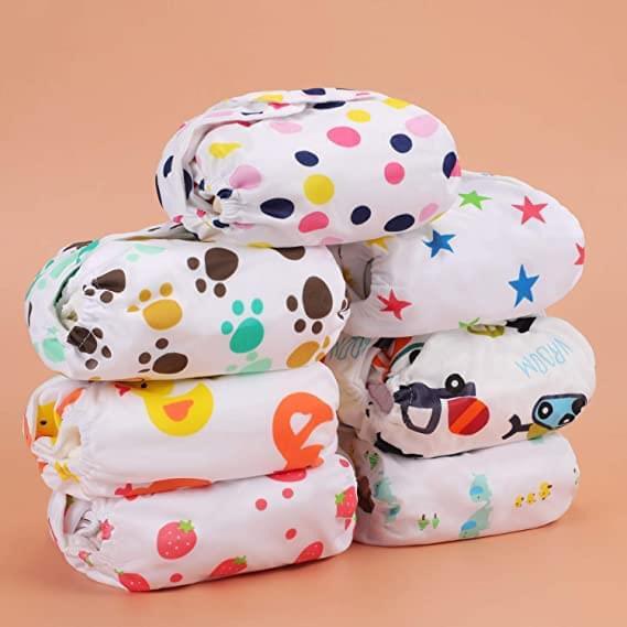 Cute Cartoon Printed Reusable And Adjustable Cloth Diaper -2 Pcs With ...
