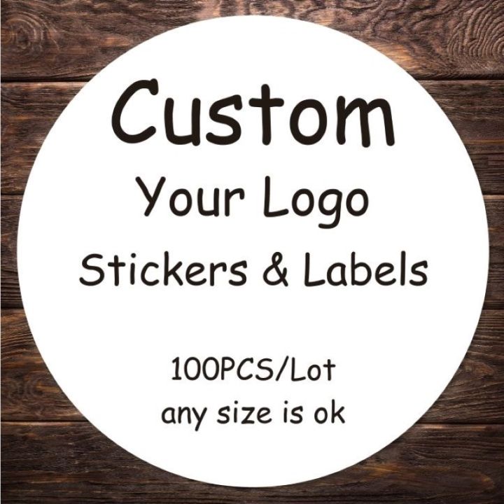 100 PCS Custom Stickers Logo Thank You Labels Personalized Stickers ...