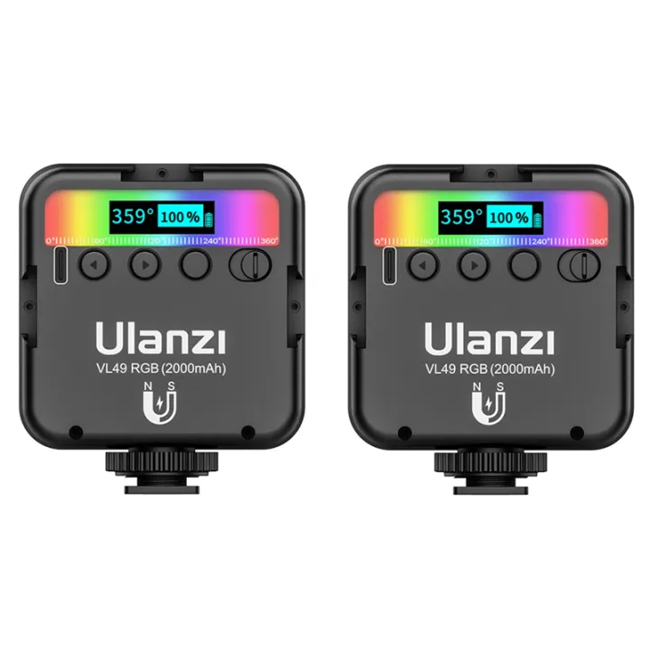 2X VL49 RGB LED Fill Light Portable Multi-Function 2500K-9000K Pocket ...
