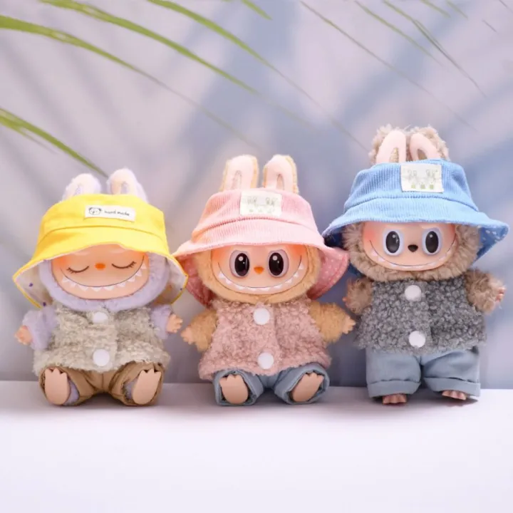 Toy Accessories Curly Vest Labubu Doll's Cloth Set with Hat Handmade ...