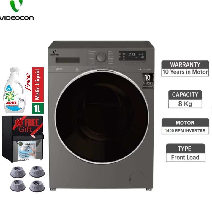 Videocon 8 Kg Inverter Front Loading Washing Machine Fully Automatic ...