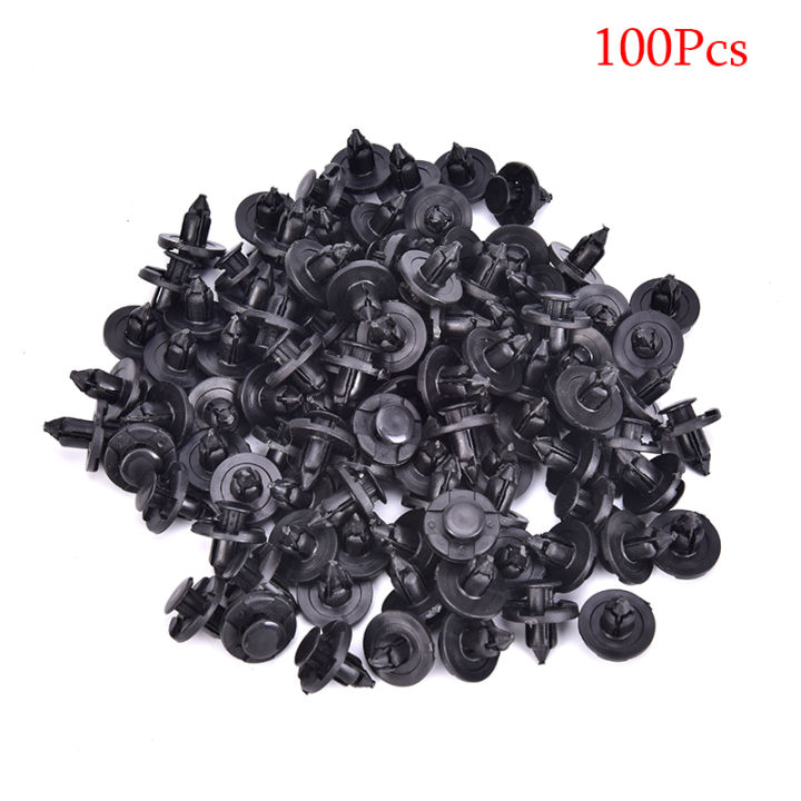 100Pcs 8mm Plastic Rivet Fastener Mud Flaps Bumper Fender Push Clips ...