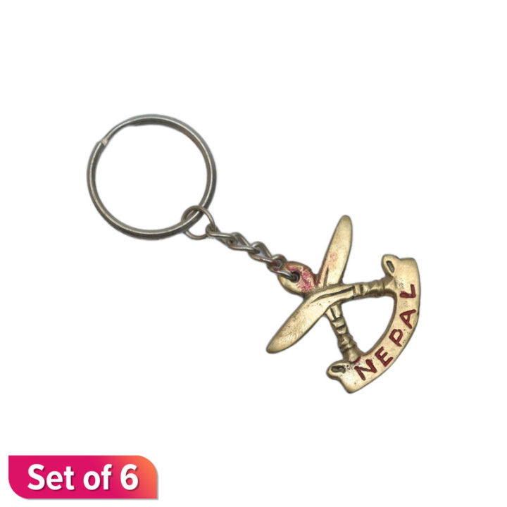 Golden Khukuri Cross Key Ring Set Of 6 | Daraz.com.np
