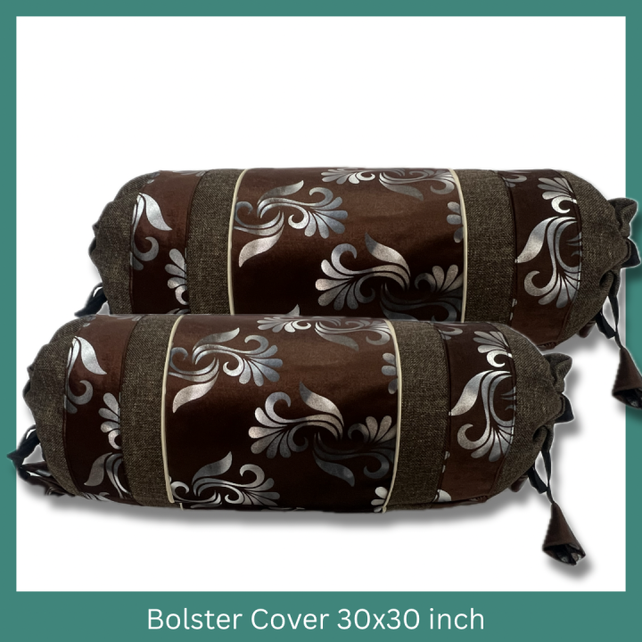 Brown Shine Bolster Cover - 2 pcs | Daraz.com.np