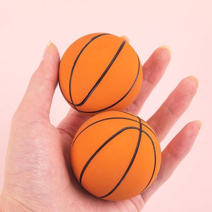 6cm Mini Rubber Small Basketball Hollow Bouncy Ball Pet Training High ...