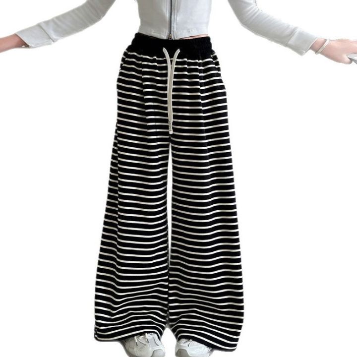 Girls striped wide-leg pants spring new children's bell bottoms, baby ...