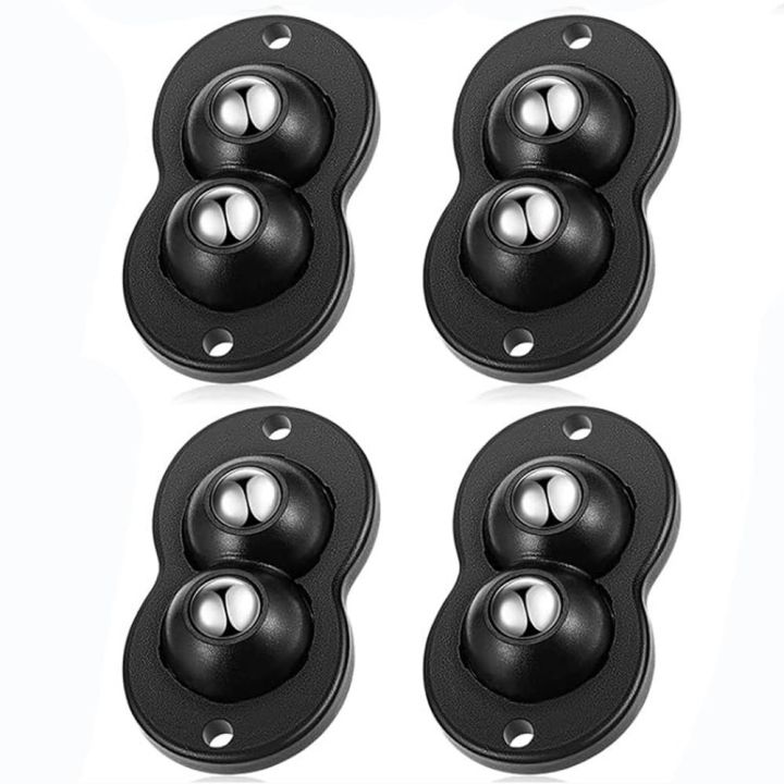 4Pcs Portable Stainless Steel Mini Caster Wheels Small Black Appliance ...