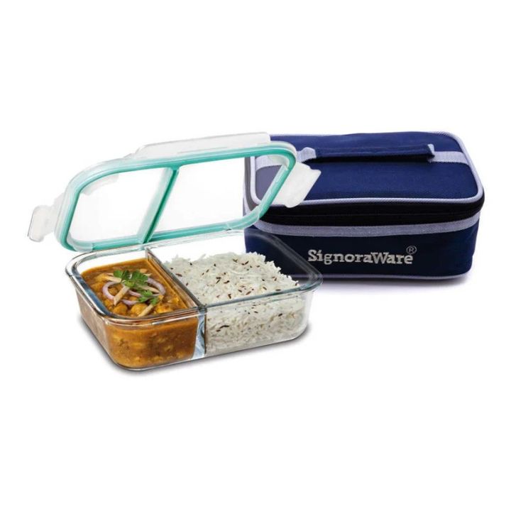 Slim Glass Small Lunch Box (1000 ml.) with Bag Code-1510 | Daraz.com.np
