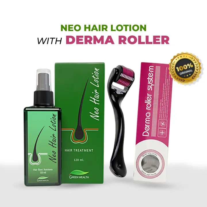 Neo Hair lotion 120ml and Derma Roller Bundle Pack (100% Original Made ...