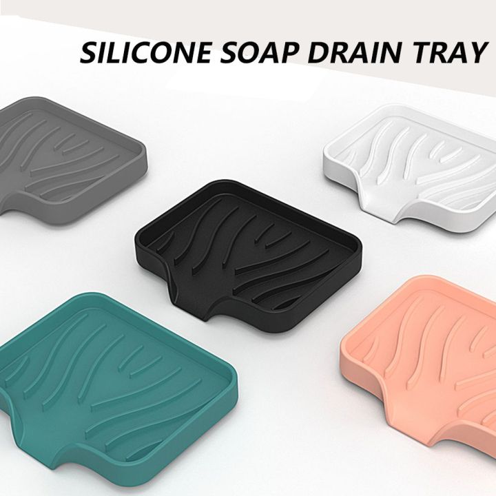 Silicone Brush Sponge Bottles Organizer With Built-in Drain Lip Soap ...