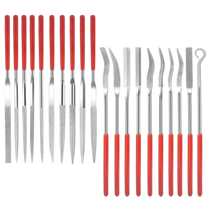 Pack of 20, Diamond Needle Files Set Mini Diamond File Tooth Kit ...