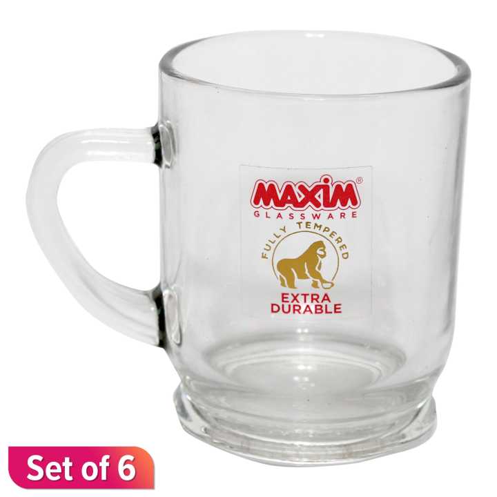 Maxim Tempered Glass Mug 6 Pcs | Daraz.com.np