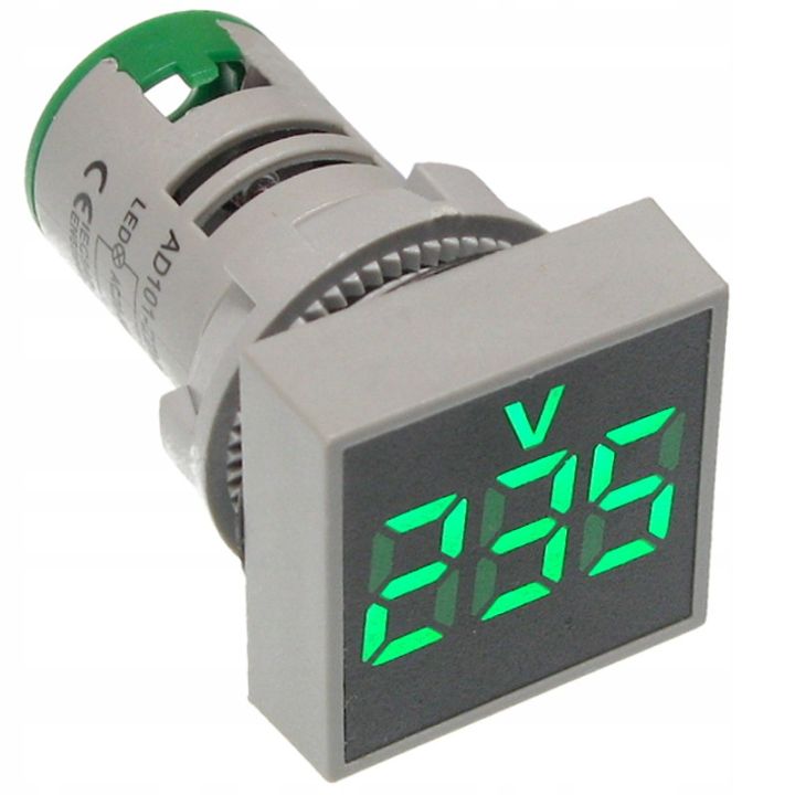 Multi color 22MM AC 12-500V Voltmeter Square Panel LED Digital Voltage ...