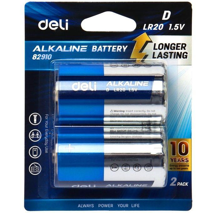 Deli Alkaline D Batteries LR20 E82910 | Daraz.com.np