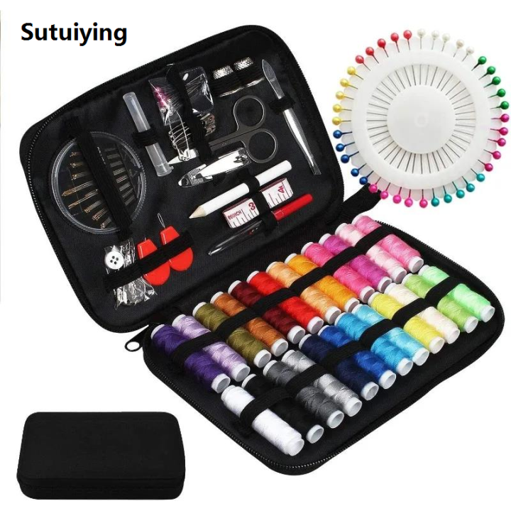 Sutuiying Complete Sewing Kit with Threads Needles Scissors Tape ...