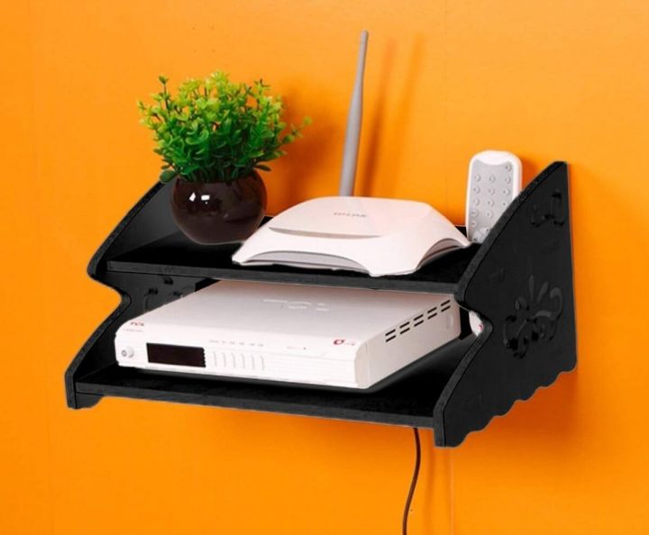 Router And Setup Box Rack Wooden Set Wall Mount Shelf | Daraz.com.np