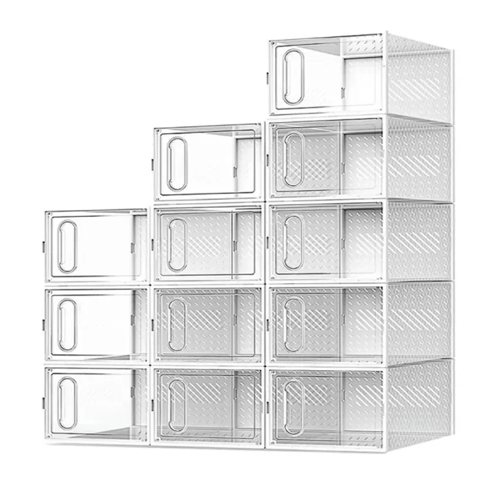 Drawer Case Plastic Shoe Boxes Stackable Box Shoe Organizer Shoebox ...