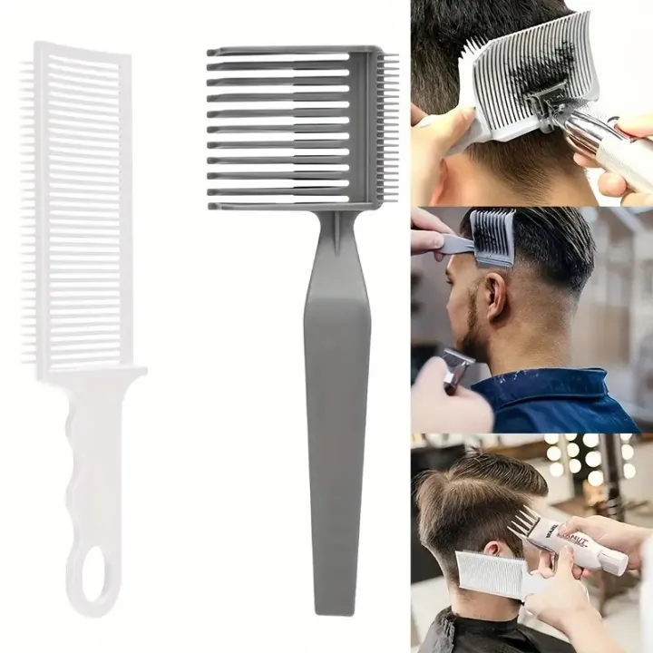 2-Piece Long Handle Gradient Haircut Comb Set for Men | Professional ...