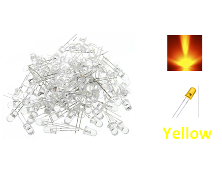 LED Yellow Diode 5mm 3Volt 3V Single Color Yellow [Pack of 50 pcs ...