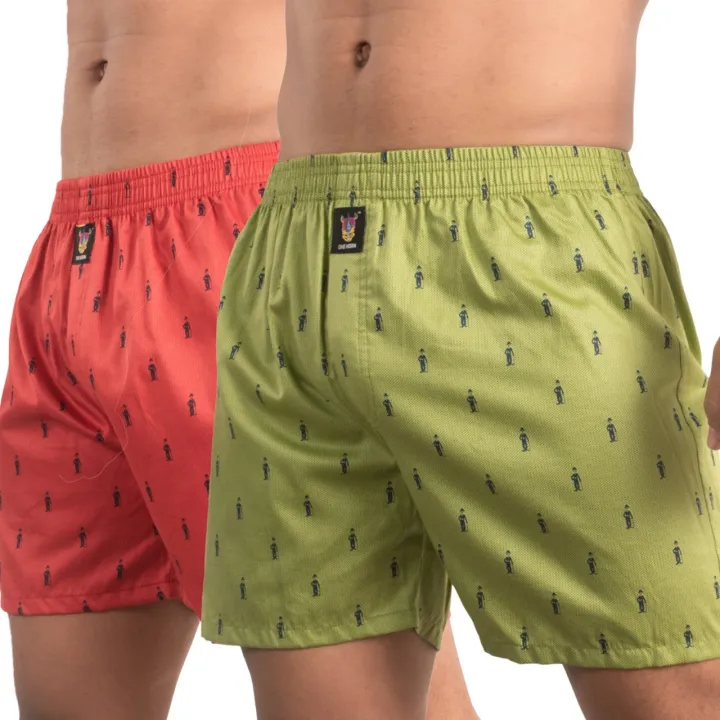 ONE HORN - Pack of 2 Printed Boxer Shorts for Men (Charlie Chaplin ...