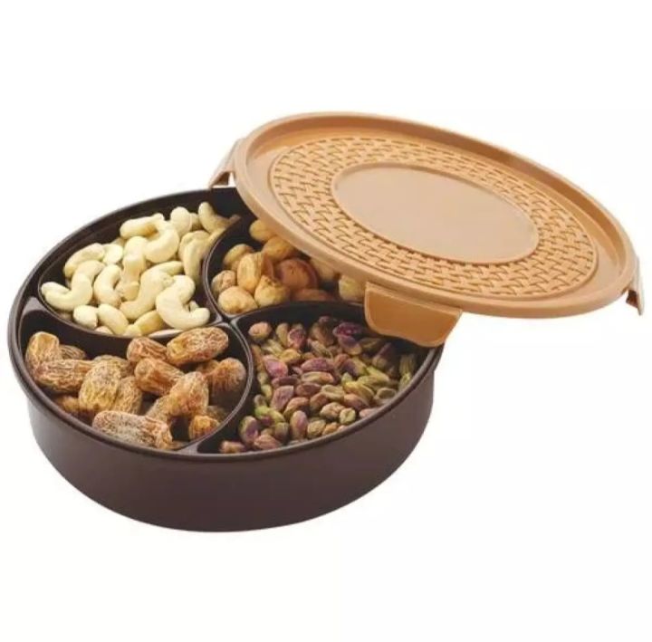 Round Dry Fruit Box With Lid - Assorted Color | Daraz.com.np