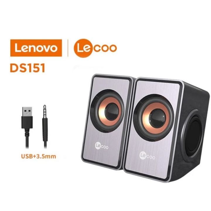Lenovo Lecoo DS151 Audio Computer Desktop Speaker 4D Sound Dual Speaker ...