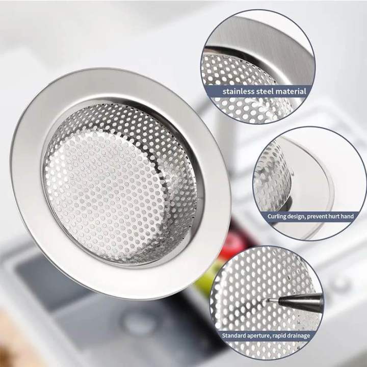 Stainless Steel Kitchen Basin Basket Filter Sink Drainer Jali | Daraz ...