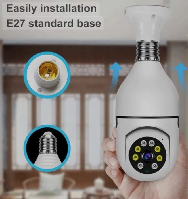 Wi-Fi CCTV Bulb Camera 1080HD | Smart Light Camera | Night Vision | Two ...