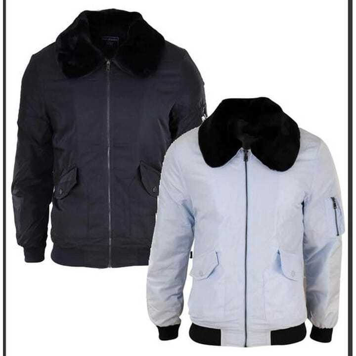 Men's Bomber Fleece Inside Neck Fur Jacket | Daraz.com.np