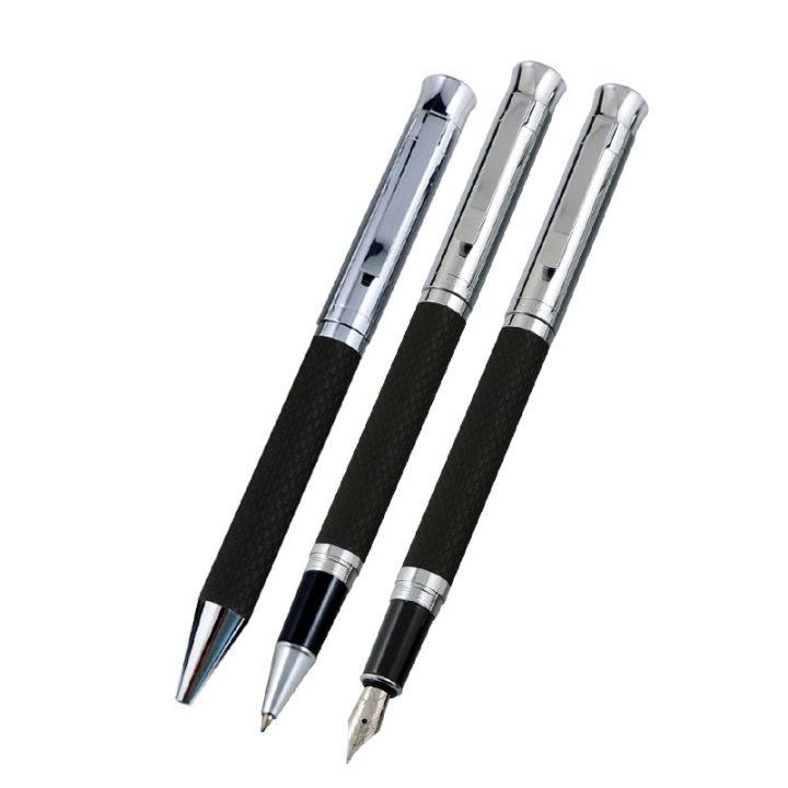 【Mega Sale】Metal Sticker Leather Pen PU Big Point Fountain Pen ...