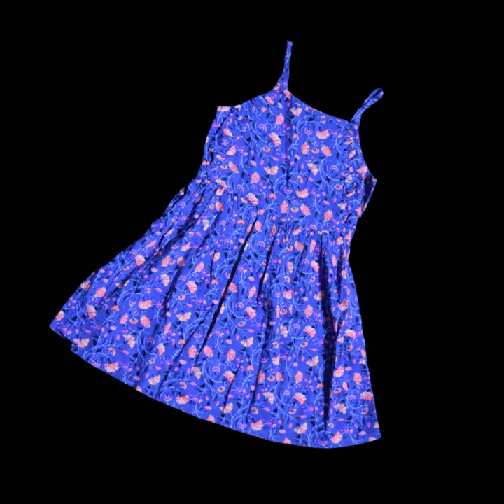Citadel Premium Old Navy Blue Floral Pattern Dress for Girl | Daraz.com.np