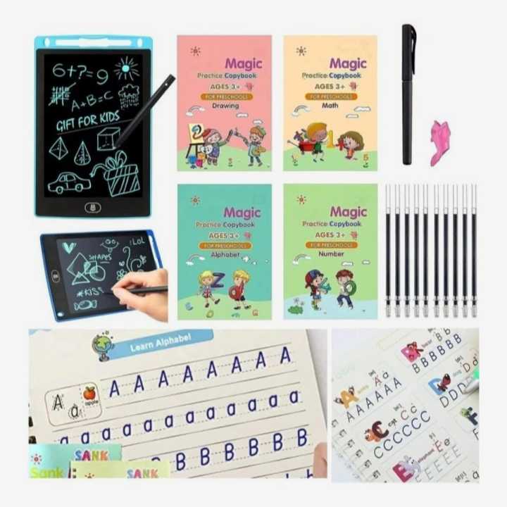 Combo Of Sank Magic Practice Book 4pcs ,LCD Writing Tablet 12 inch 1pcs ...