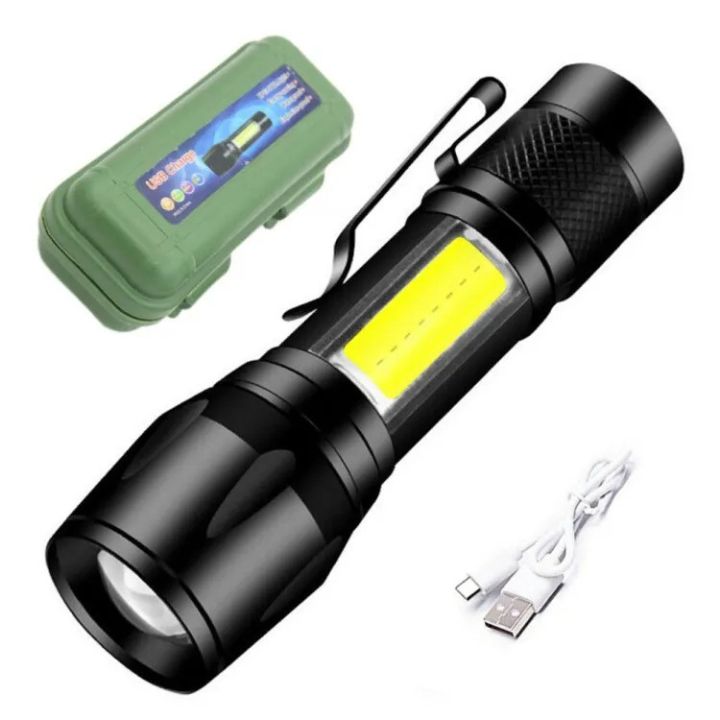 LED Flashlight USB Rechargeable Emergency Torch Light | Daraz.com.np