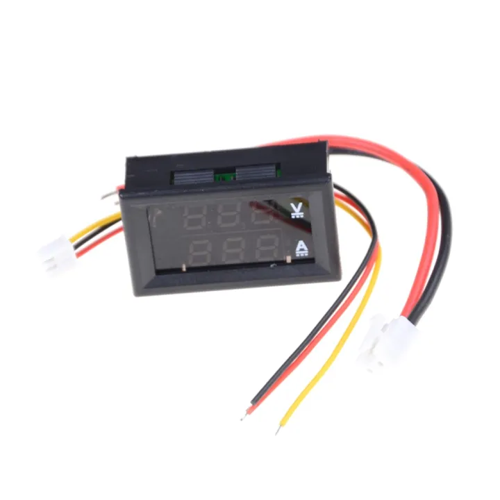 DC 100V 10A Voltmeter Ammeter Blue + Red LED Dual Digital Volt Amp ...