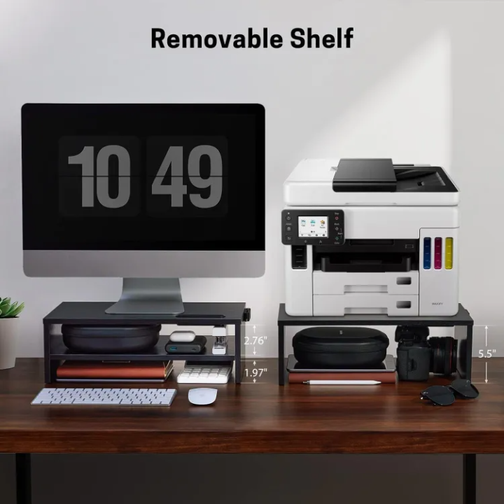 Ressence Monitor Stand, 2 Tier Tabletop Computer Riser with Cellphone ...